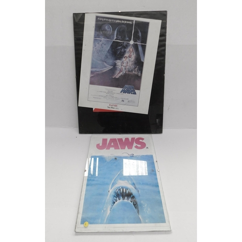 Two - 1970s film poster/prints - Star Wars & Jaws/size A4