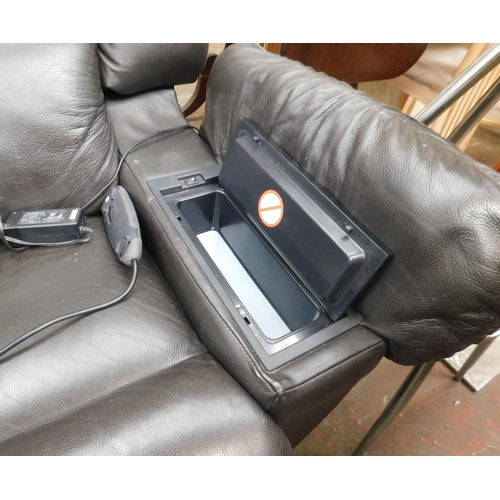 Three piece leather recliner suite incl. sports chair with heated ...