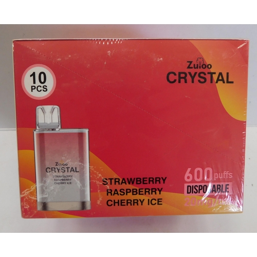 New and sealed Zuloo Crystal vapes 10pcs - Strawberry, Raspberry ...