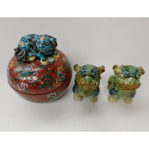 Chinese style - foo dogs & dish