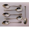 Six sterling silver teaspoons - weight 72g, hallmark London 1890