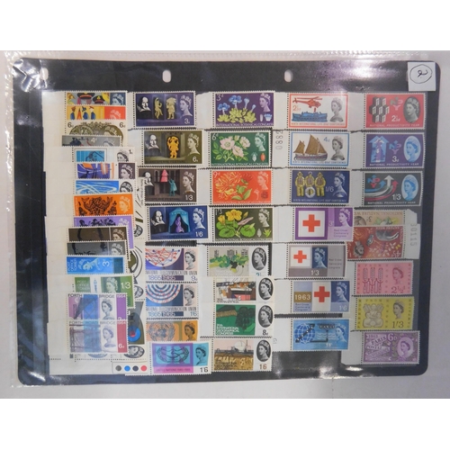 Complete set of Great Britain stamps with phosphor bands