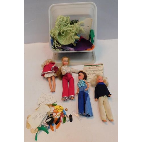 1970s vintage matchbox dolls - incl. clothes and accessories