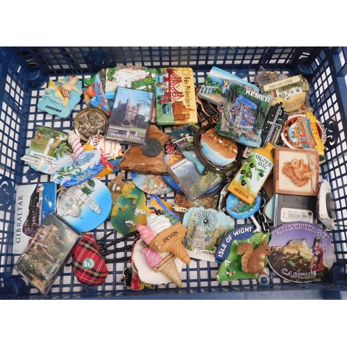 Tray of vintage fridge magnets