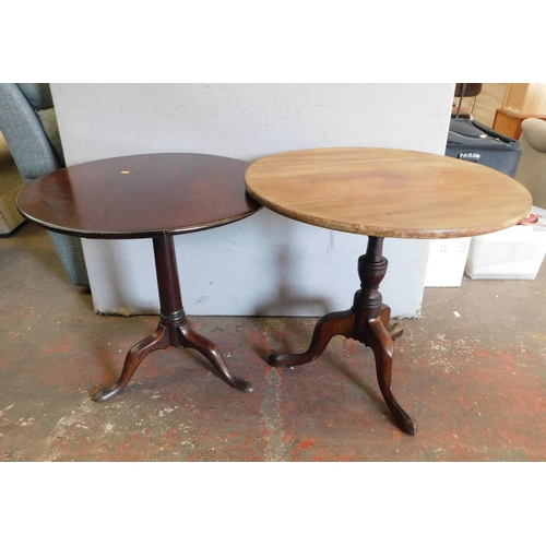 Two hinged tilting tables