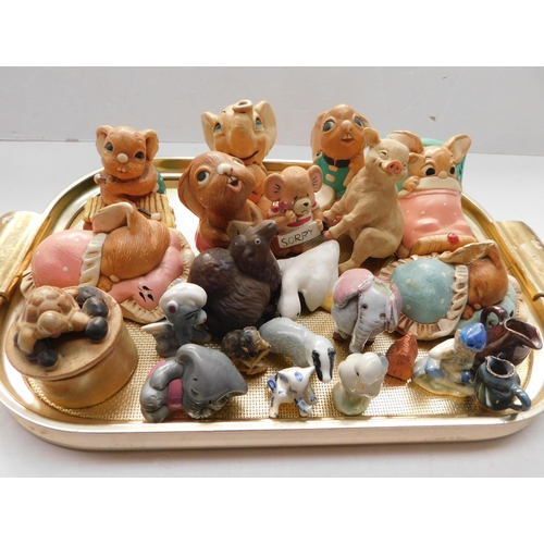 Collection of early Disney Wade Whimsies and Pendelfin rabbits