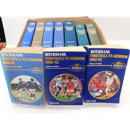 Box of 11 Rothmans football yearbooks - good collection