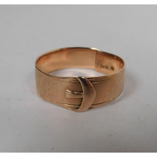 12ct Gold belt ring - weight 2.7g