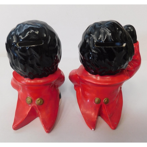 Pair of ceramic Golly money boxes