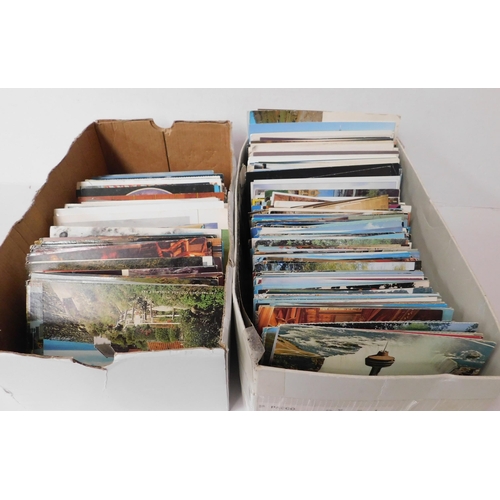 Two boxes of postcards