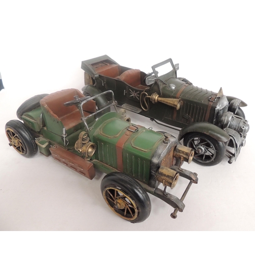Two large tinplate vintage cars