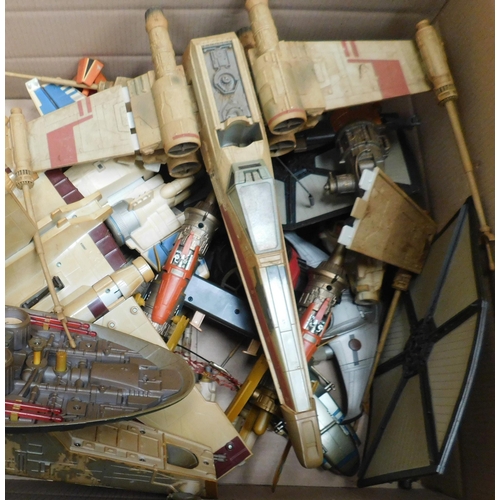 Large box of vintage Star Wars vehicles