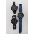 Sekonda and Quamer dual faced watches and Weide LED watch - all W/O