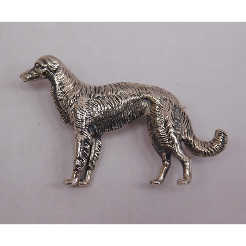 Silver greyhound brooch