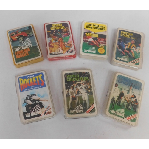 Selection of vintage Top Trumps cards - boxes as seen