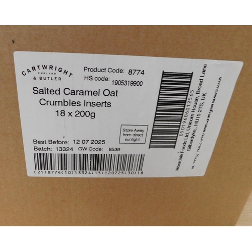 18 x 200g Cartwright & Butler Salted Caramel Oat Crumbles biscuit packs ...