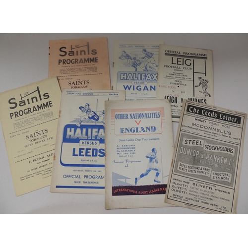 Seven various Rugby League programmes 1951-1959