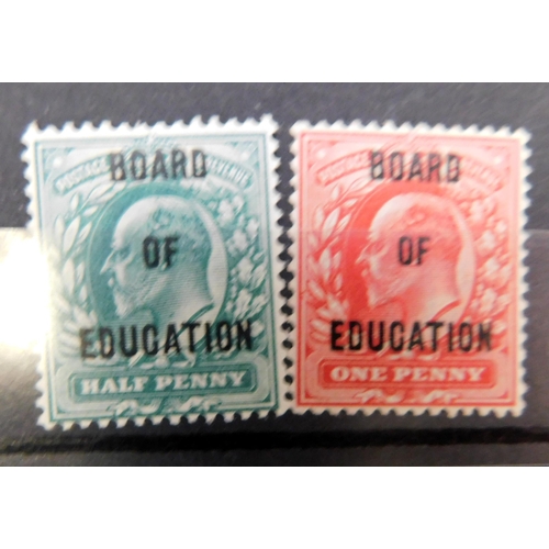 Two Mint Edward VII stamps with Board of Education overprint
