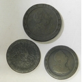 Three antique Cartwheel coins