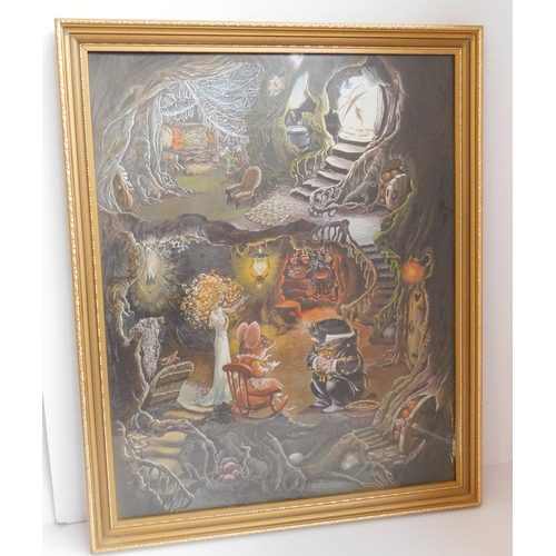 Framed foil Dufex art print 'Mr Mole proposed to Thumbelina' by Janet ...