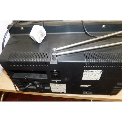 Vintage Sharp solid state colour TV - radio/cassette