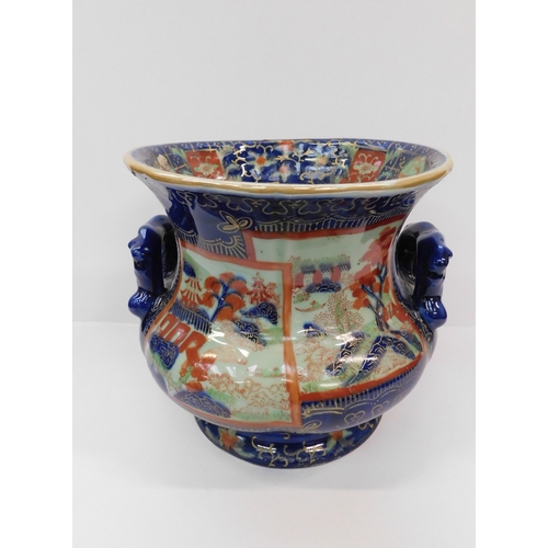 Large hand painted Chinese style planter - 10" diameter