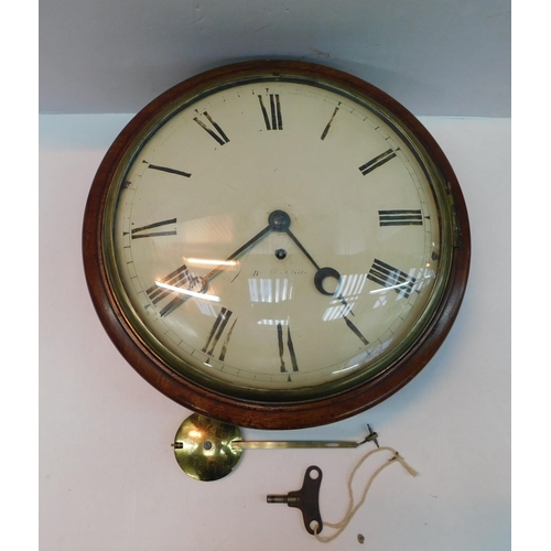 Victorian J.W Benson clock with pendulum and key in W/O (fusee movement)