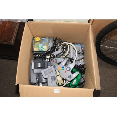 Collection of gaming consoles and games including Super Nintendo ...