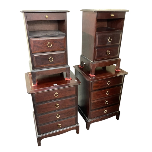 Pair Stag Minstrel four drawer pedestal chests and pair Stag Minstrel ...