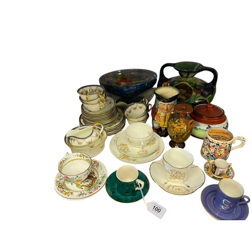 Royal Doulton toby jug, Carlton Ware lidded jar, Linthorpe 1358 vase, etc.