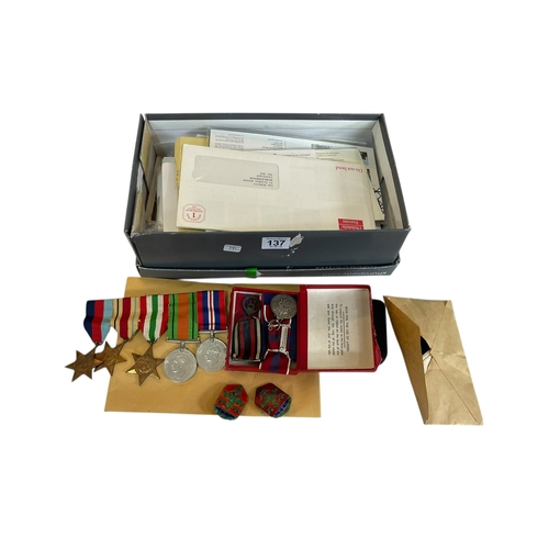 Collection of medals, stamps and coins including WW2 General Hospital ...