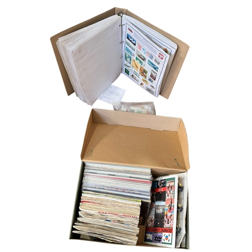 Collection of face value stamp presentation packs, tea cards, schoolboy ...