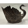 A rare 20th Century Iraqi silver figure of a swan carved with figural ...