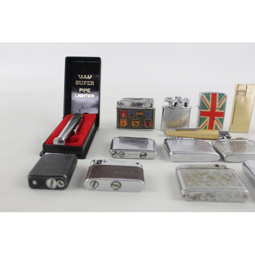 Sixteen assorted vintage branded cigarette lighters to include Mosda ...