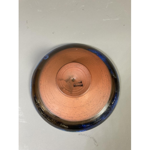 Three pieces of studio pottery to include Rupert Blamire blue glazed ...