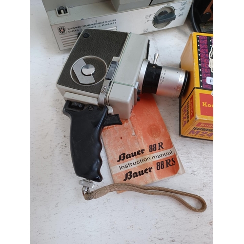 A collection of home cine equipment to include mid 1960s Bauer 88R ...
