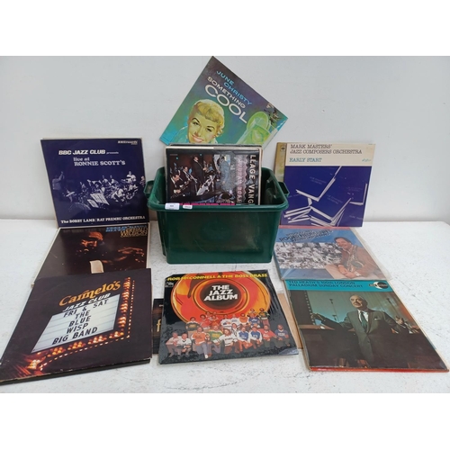 A box containing a collection of Big Band vinyl records to include ...