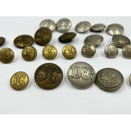 A collection of vintage buttons to include London Midland & Scottish ...