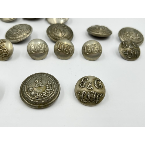A collection of vintage buttons to include London Midland & Scottish ...