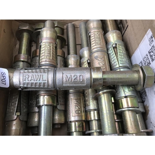 A collection of M20 anchor bolts