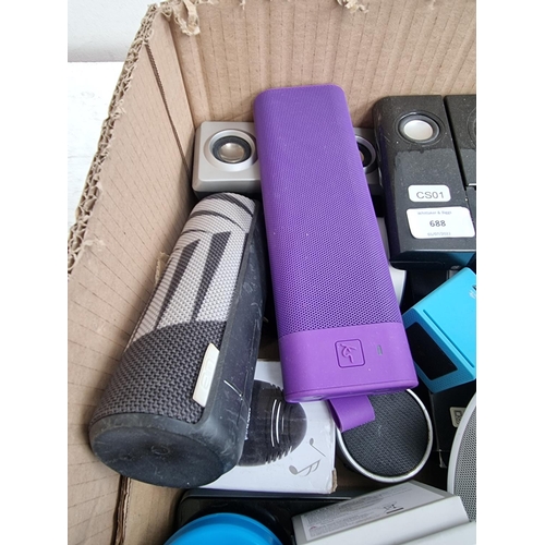 A collection of speakers to include JBL On Stage III iPod dock, boxed ...