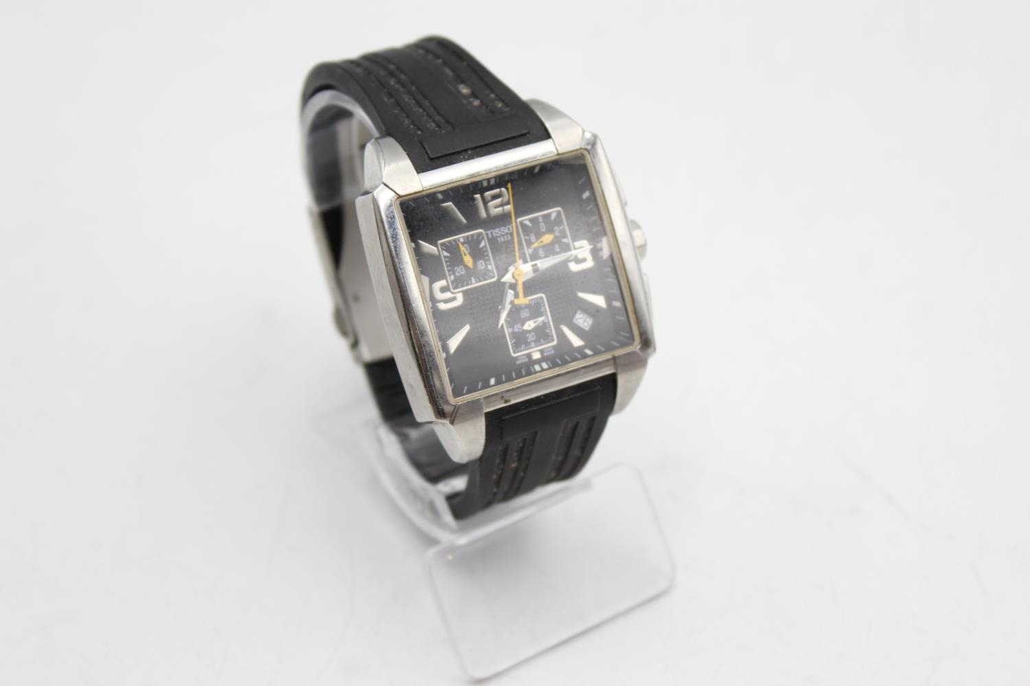 A Tissot Qaudrato chronograph quartz men's wristwatch with ETA G10 211 ...