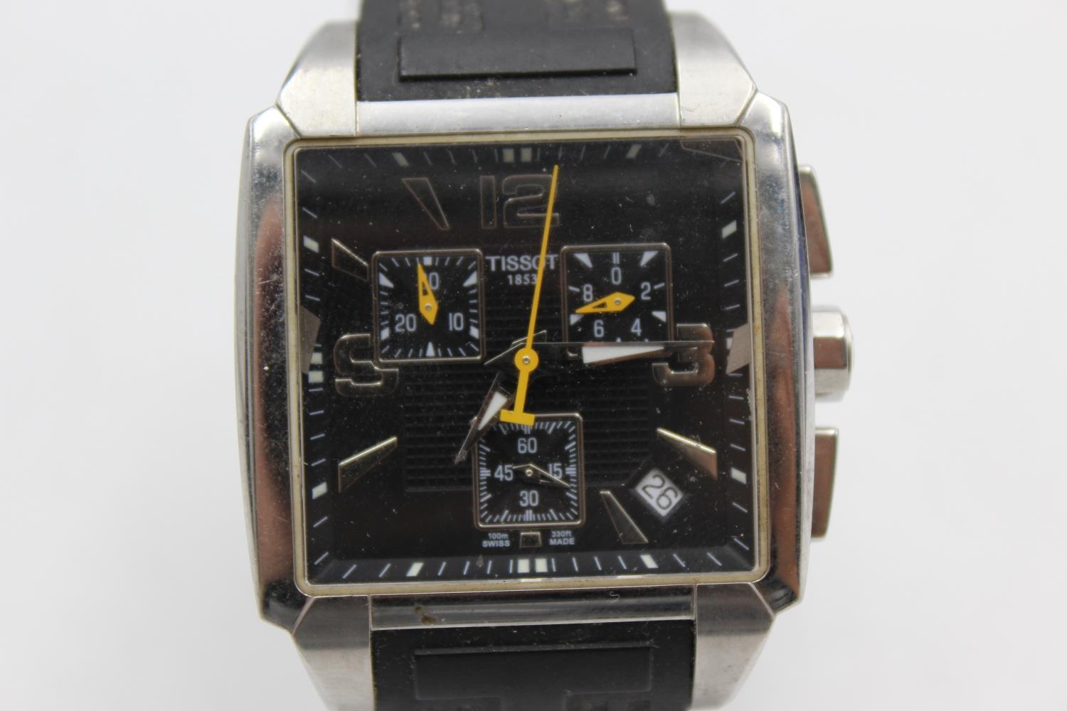 A Tissot Qaudrato chronograph quartz men's wristwatch with ETA G10 211 ...