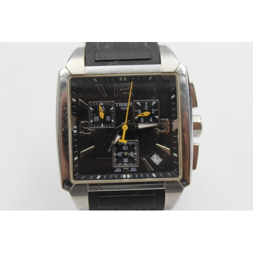 A Tissot Qaudrato chronograph quartz men's wristwatch with ETA G10 211 ...