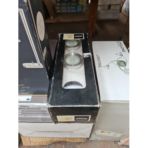 Ten boxed lighting items to include Thomas & Franks Ruben 5-light ...
