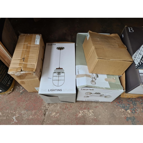 Ten boxed lighting items to include Thomas & Franks Ruben 5-light ...