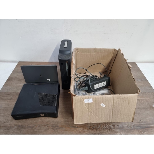 Three items, one Xbox 360S games console, one Xbox 360 games console ...