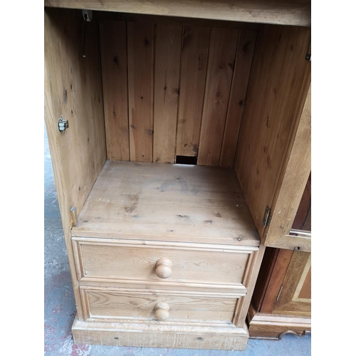 A modern solid pine stereo cabinet