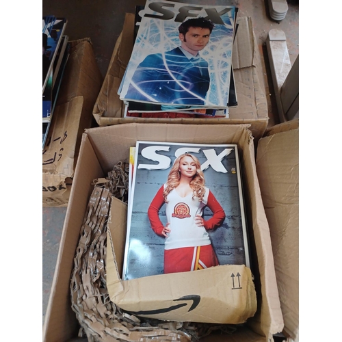 Six boxes containing a very large collection of SFX magazines