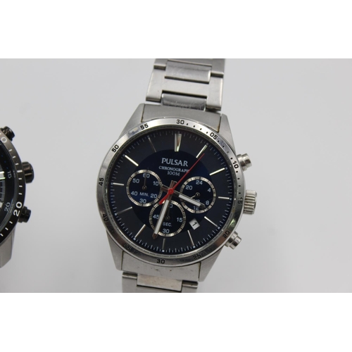 Two Pulsar chronograph quartz men's wristwatches